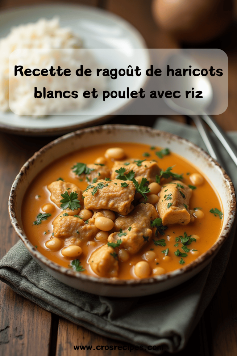 Ragoût de haricots blancs et poulet avec riz : un repas complet ...